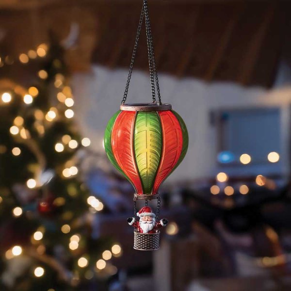 Christmas Santa Light Up LED Flaming Red & Green Hot Air Balloon - Bat ...