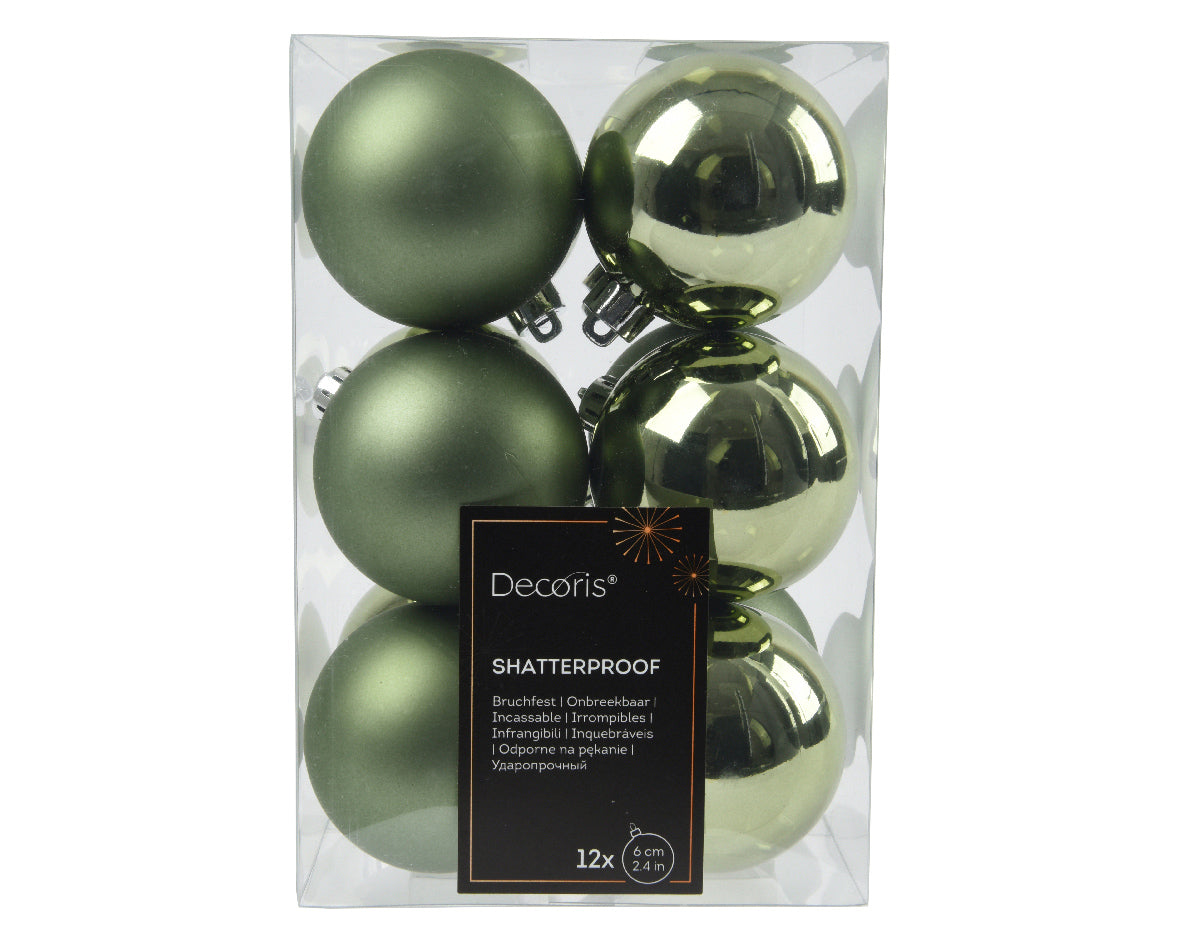 Rosemary Green Shatterproof Shiny and Matt Baubles - Box of 12 ...
