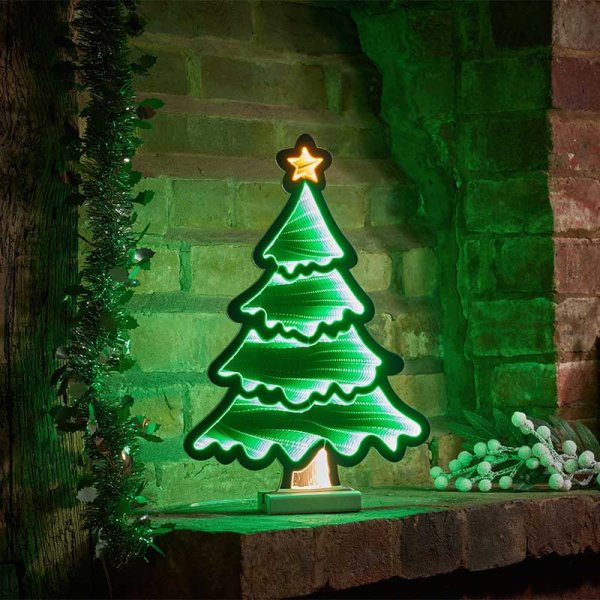 Three Kings InfiniTree Christmas Tree with Star Infinity Mirror Light ...