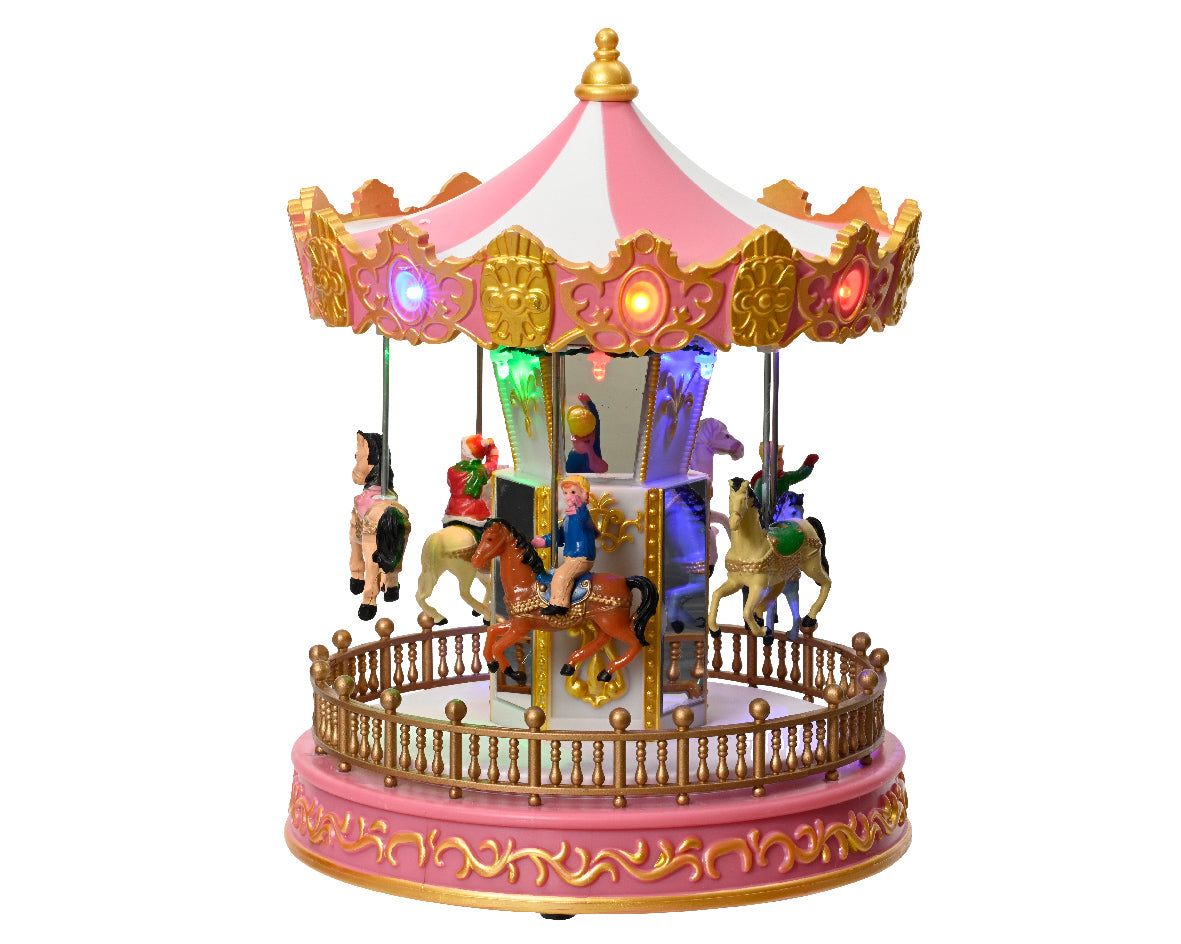 Lumineo Christmas Village Carousel with Music, Lights, & Motion ...