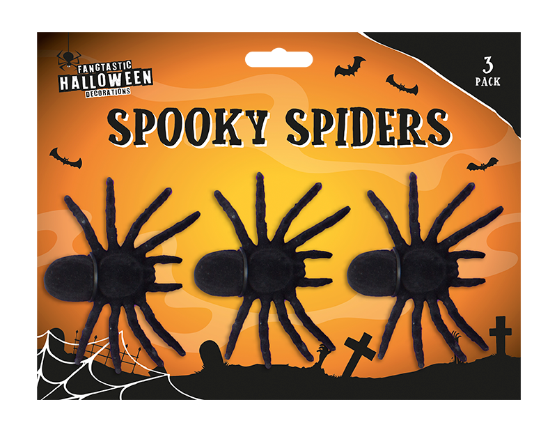 Halloween Spooky Spiders Decorations - Pack of 3 – Southwood Christmas Shop