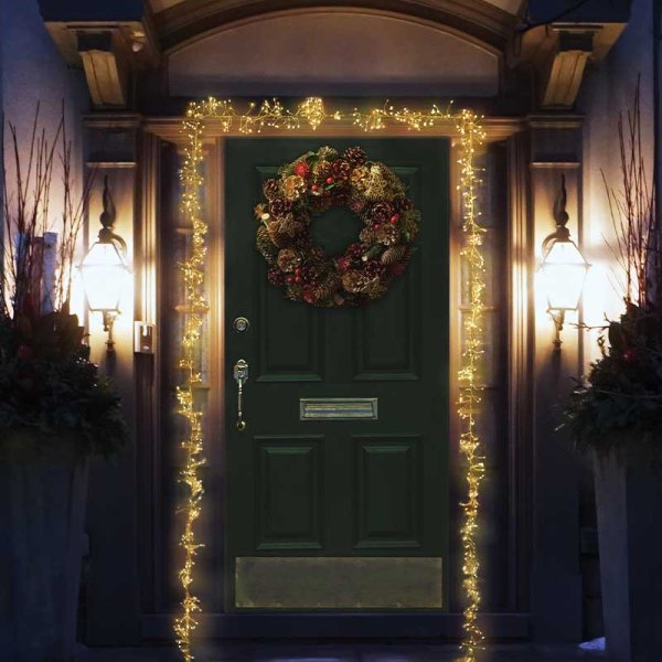 Three Kings Warm White LED Door Garland Cluster Lights 5.5m 880 LEDs ...
