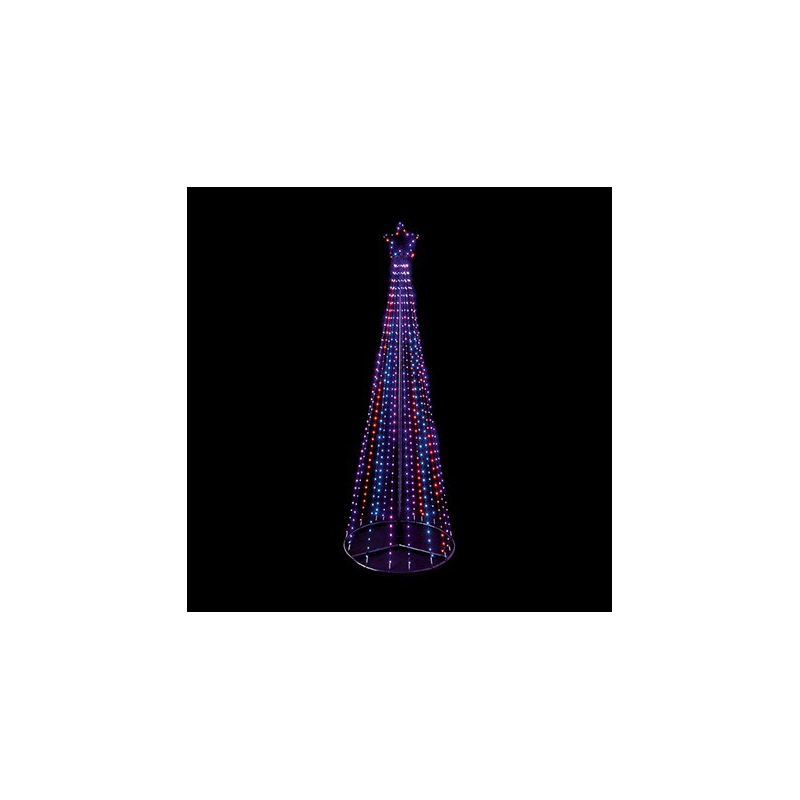 Premier 2.5m FlexiBright Rainbow LED Cone Pyramid Tree with Star Tree ...
