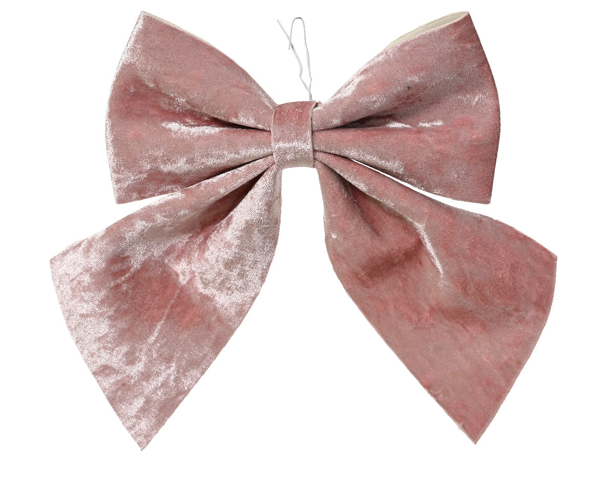 Blush Pink Velvet Bow Christmas Decoration – Southwood Christmas Shop