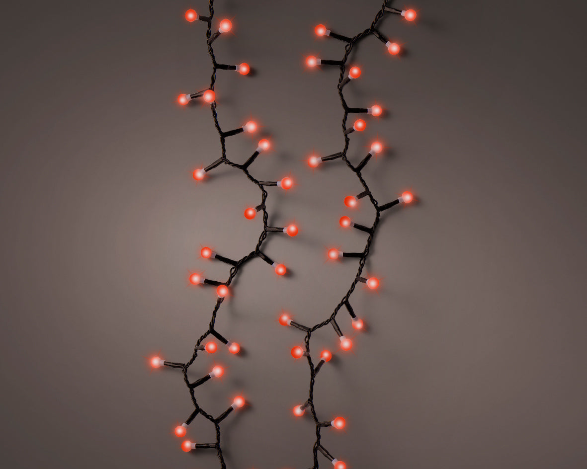 Lumineo Red LED Cherry Compact Twinkle Outdoor Lights with 11m Black C ...