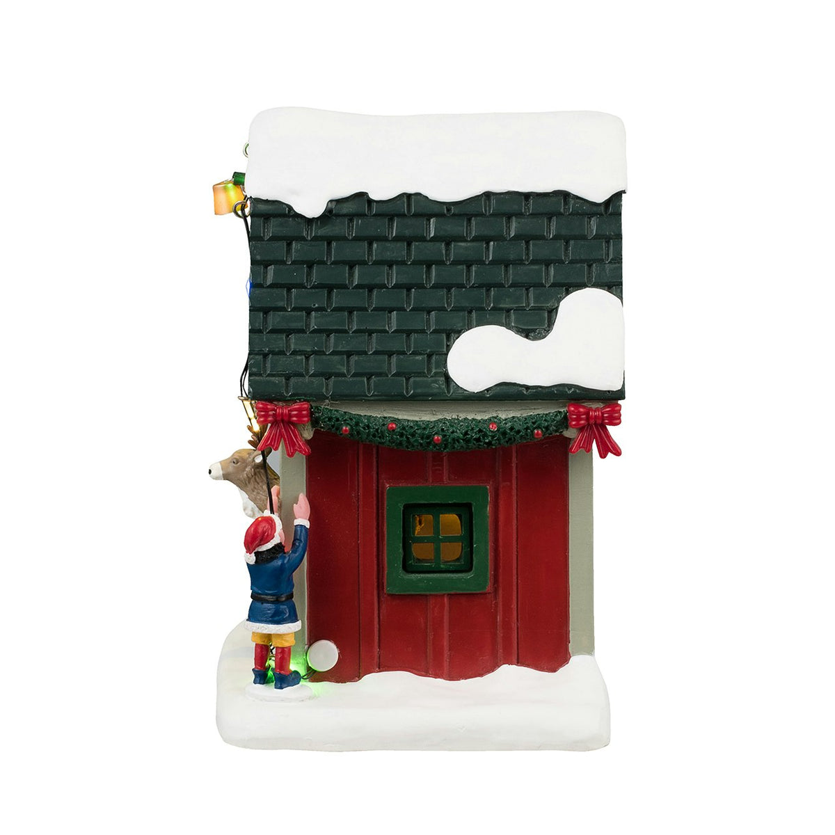 Lemax - Dasher's Den Reindeer House with Elf – Southwood Christmas Shop