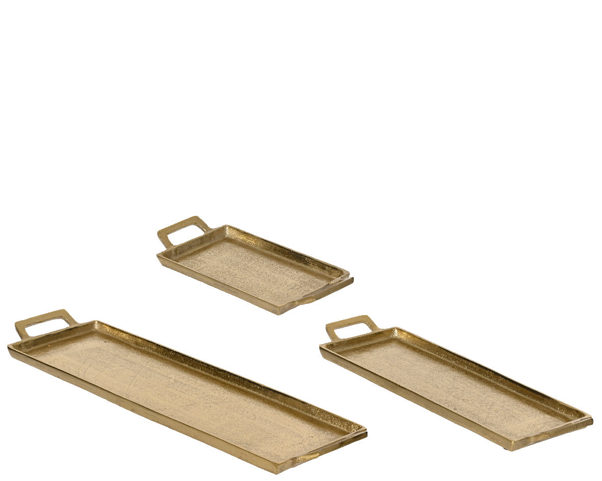Aluminium Gold Deco Plate Trays - Set of 3 – Southwood Christmas Shop