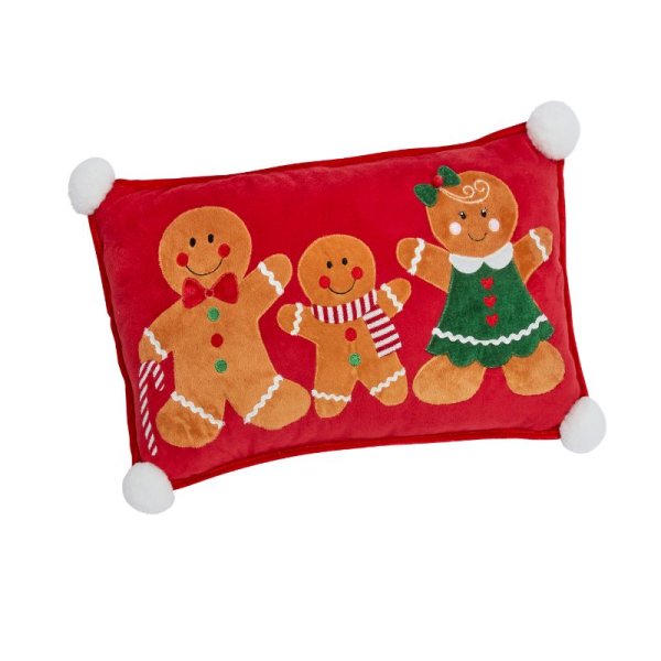 Red Gingerbread Family Christmas Cushion – Southwood Christmas Shop