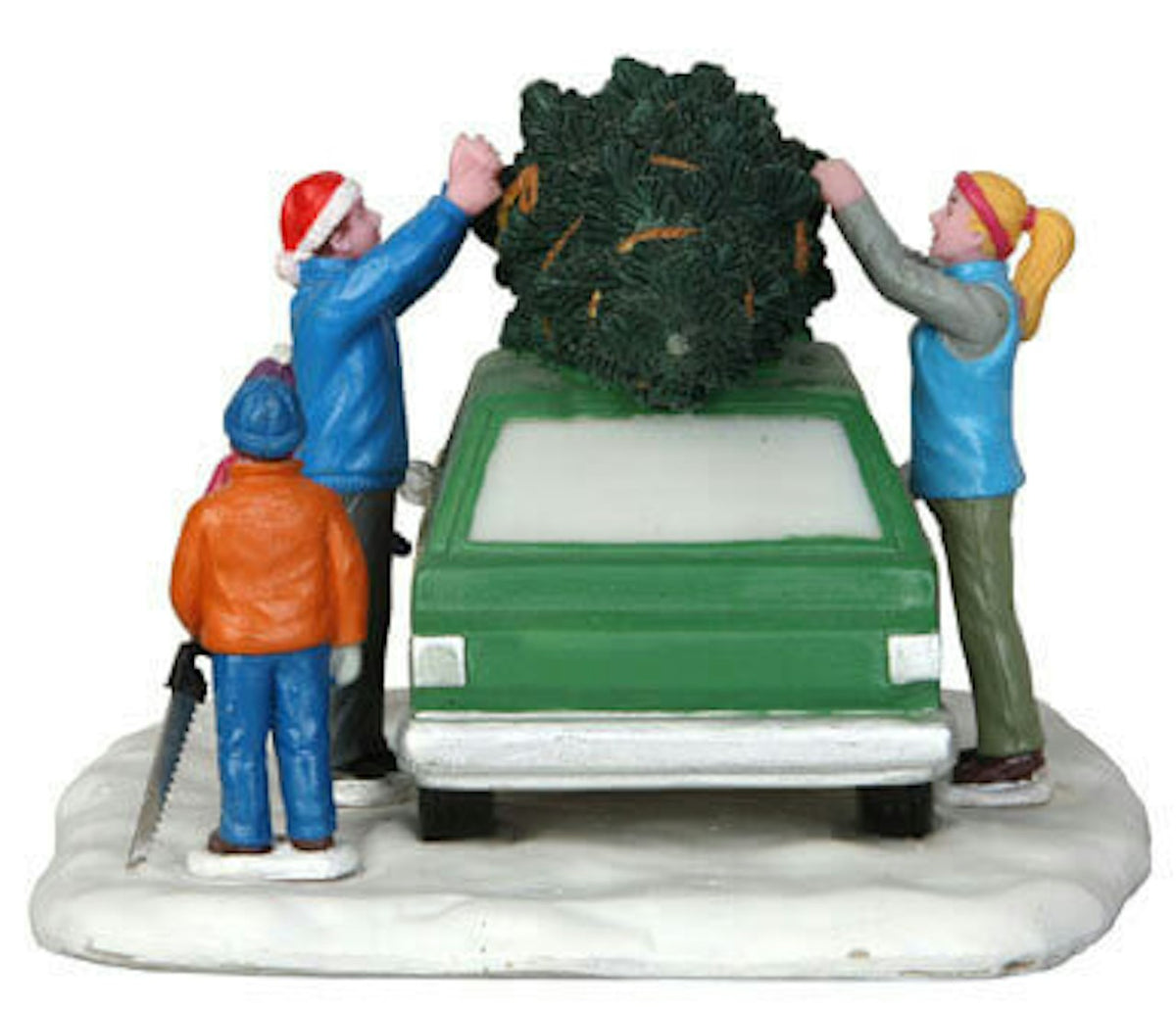 Lemax - Christmas Tree Transport Family Car with Tree on Roof Figurine ...