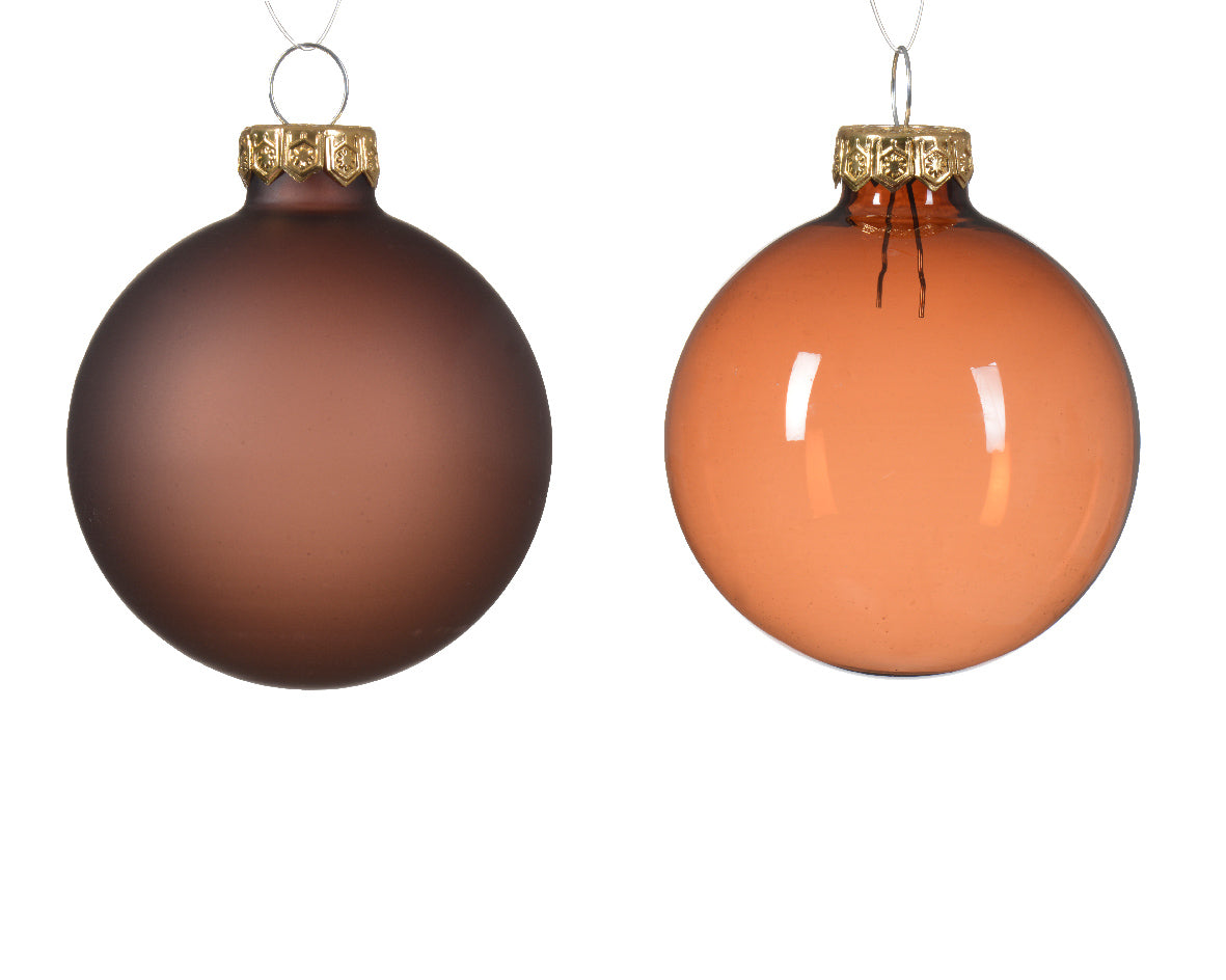 Espresso Transparent Glass Shiny & Matte Unsilvered Christmas Baubles ...