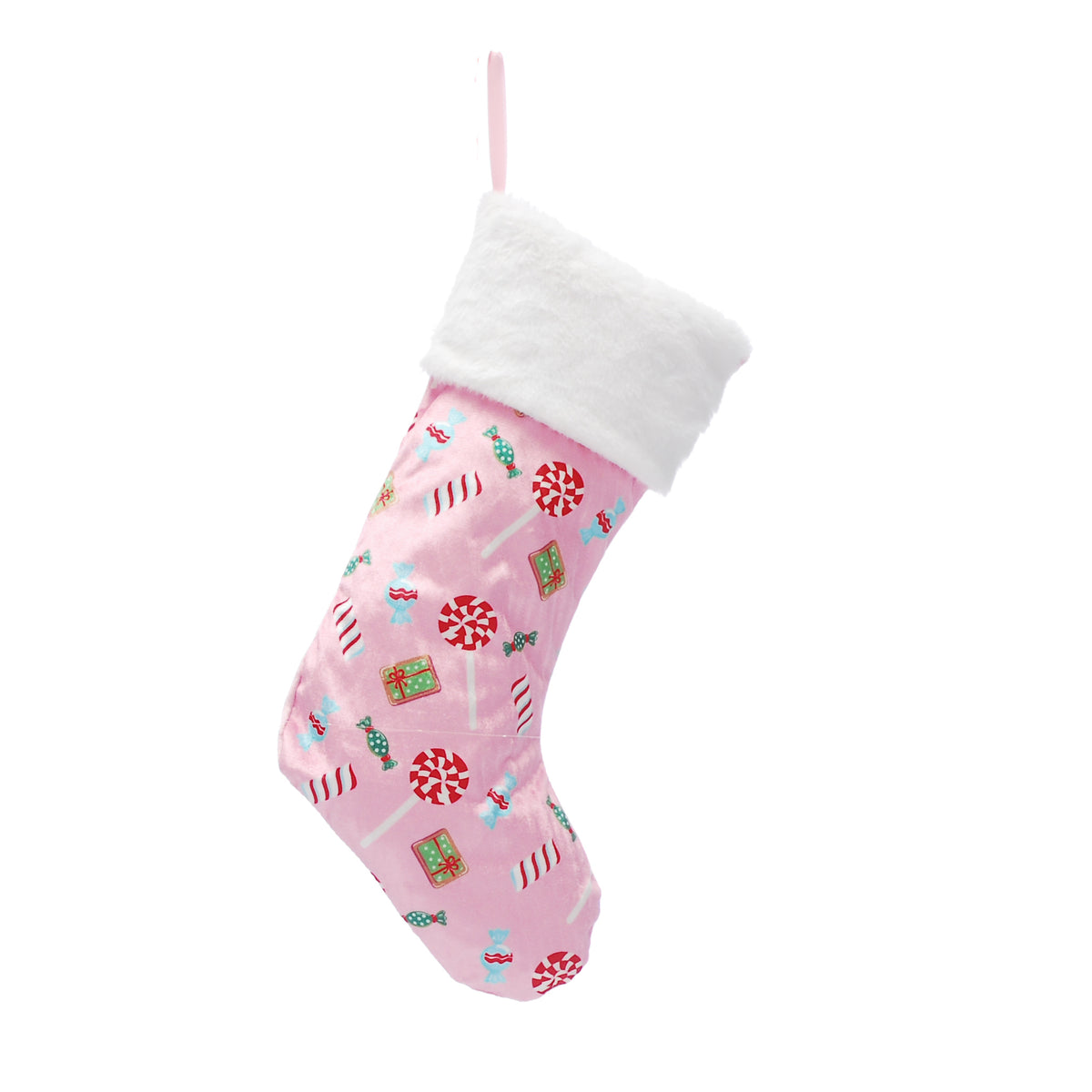 Pink Stocking with Candy Sweets Design - 46cm – Southwood Christmas Shop