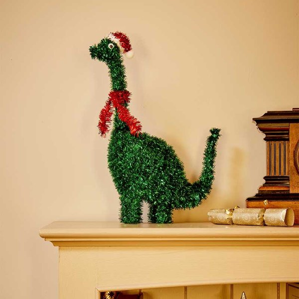 Tinsel Bro Festive Brontosaurus Dinosaur – Southwood Christmas Shop