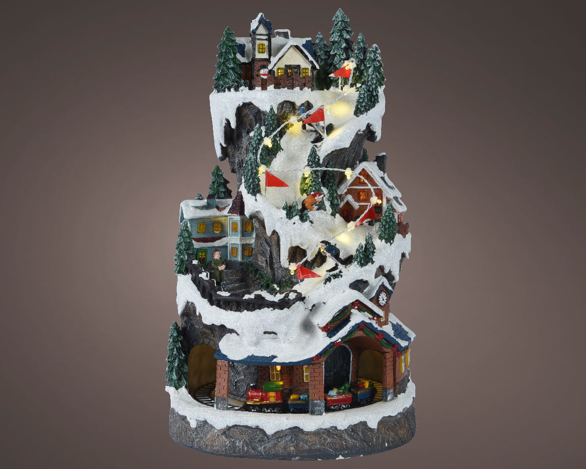 Lumineo Christmas Village Ski Mountain Scenery with Lights – Southwood ...