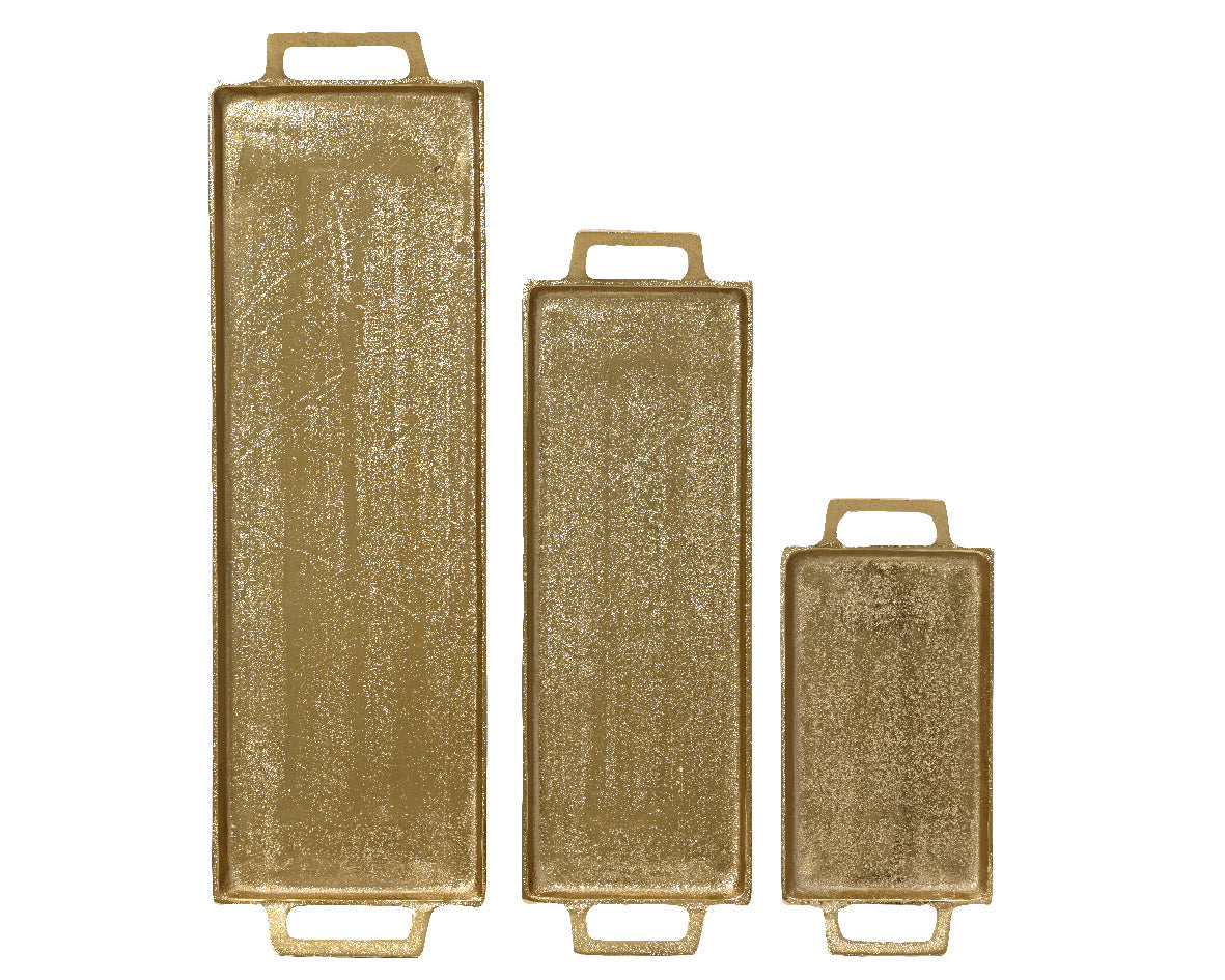 Aluminium Gold Deco Plate Trays - Set of 3 – Southwood Christmas Shop