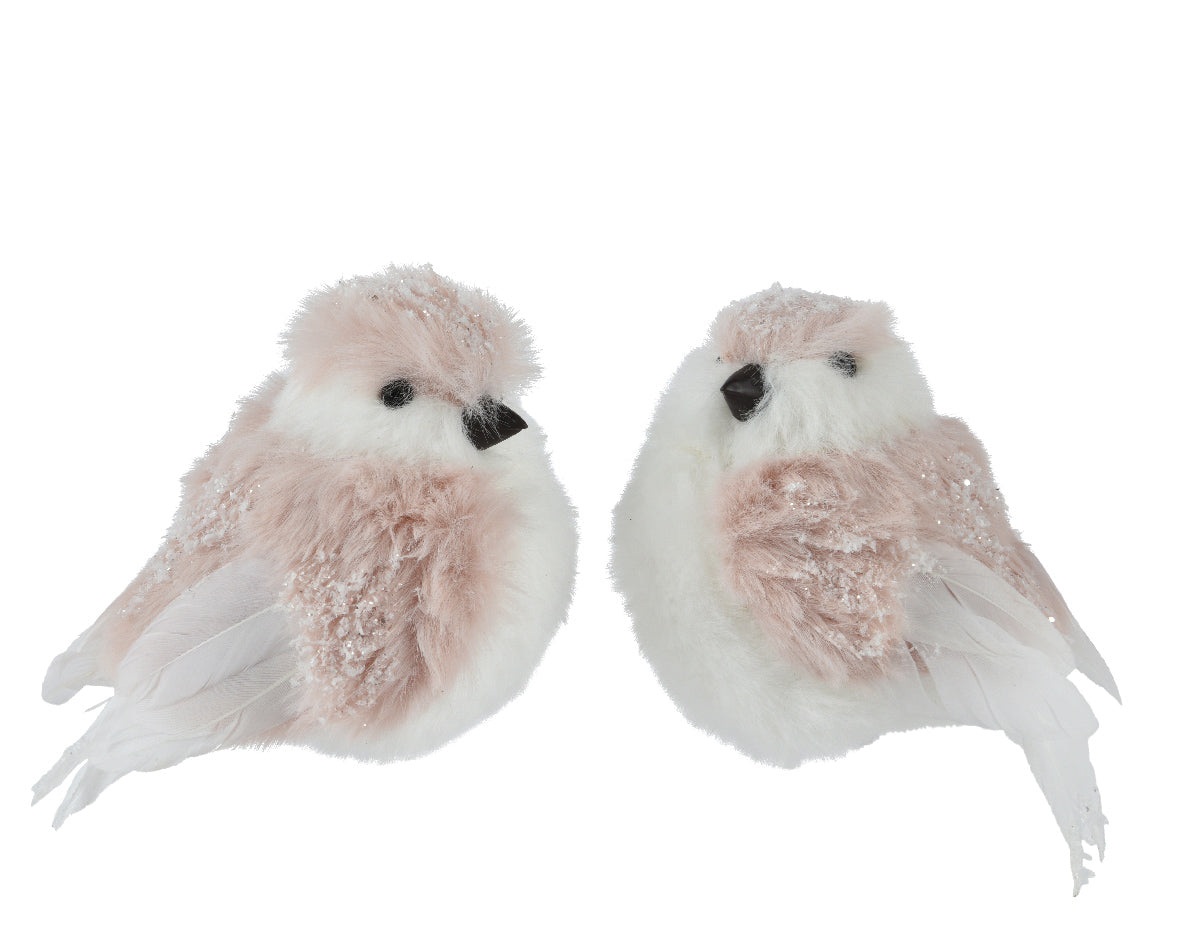 White & Pink Fur Bird on Clip Decoration - Individual – Southwood ...
