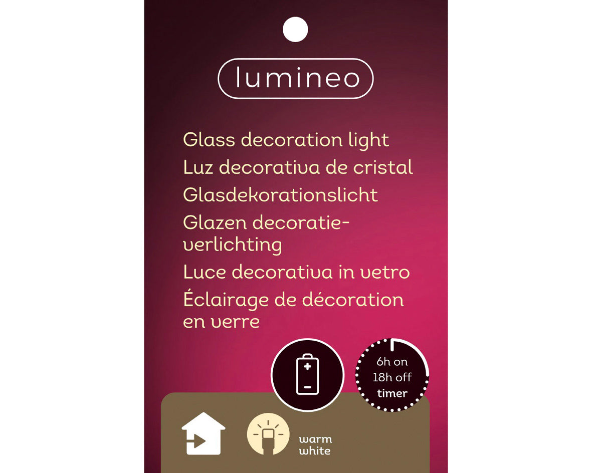 Green Micro LED Battery Operated Glass Tree with Warm White Lights ...