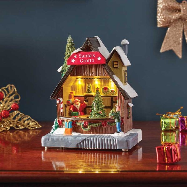 Santa's Grotto Musical Light Up Snow Scene – Southwood Christmas Shop