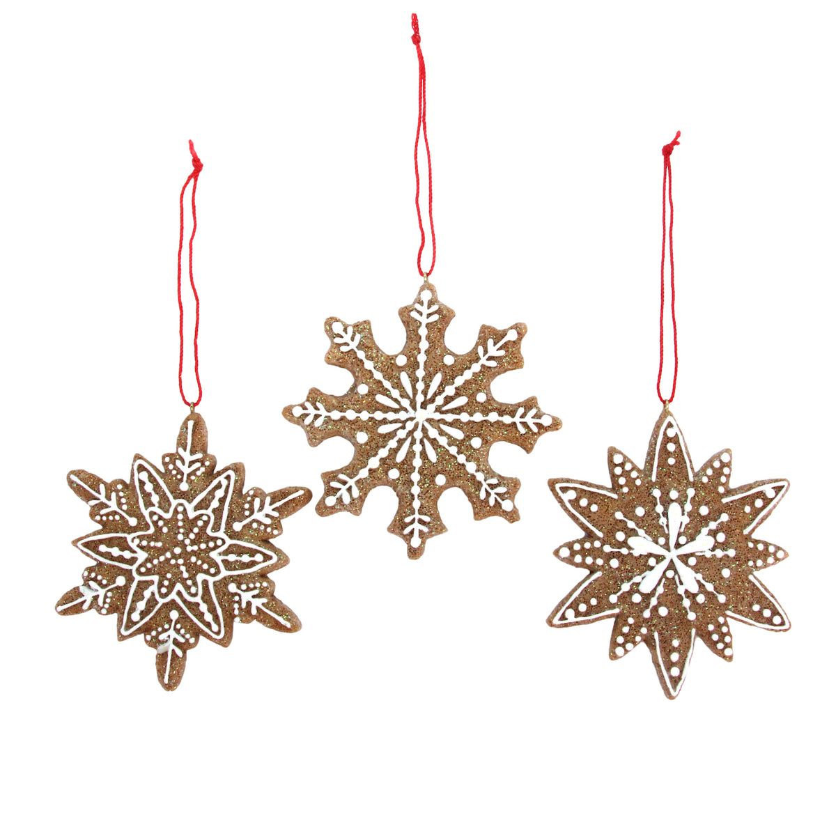 Gisela Graham - Resin Gingerbread Snowflake Christmas Hanging Tree Dec ...