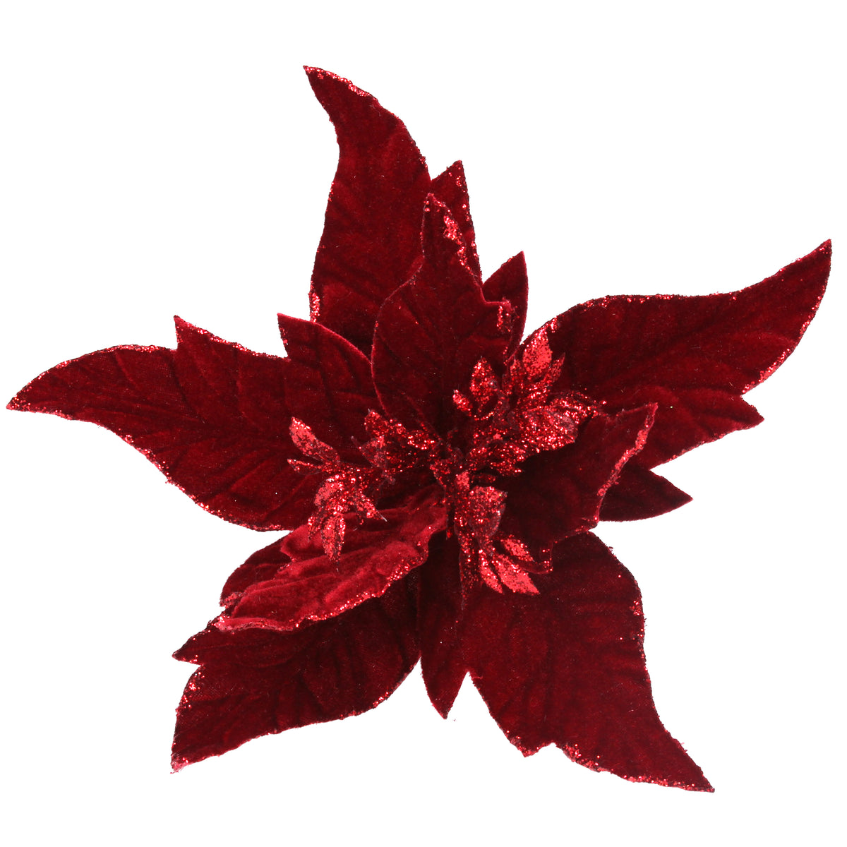 Gisela Graham - Dark Red Fabric Poinsetta Pick - 27cm – Southwood ...