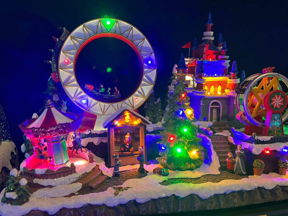 Multi-coloured Animated & Musical LED Christmas Theme Park Fair Ground ...