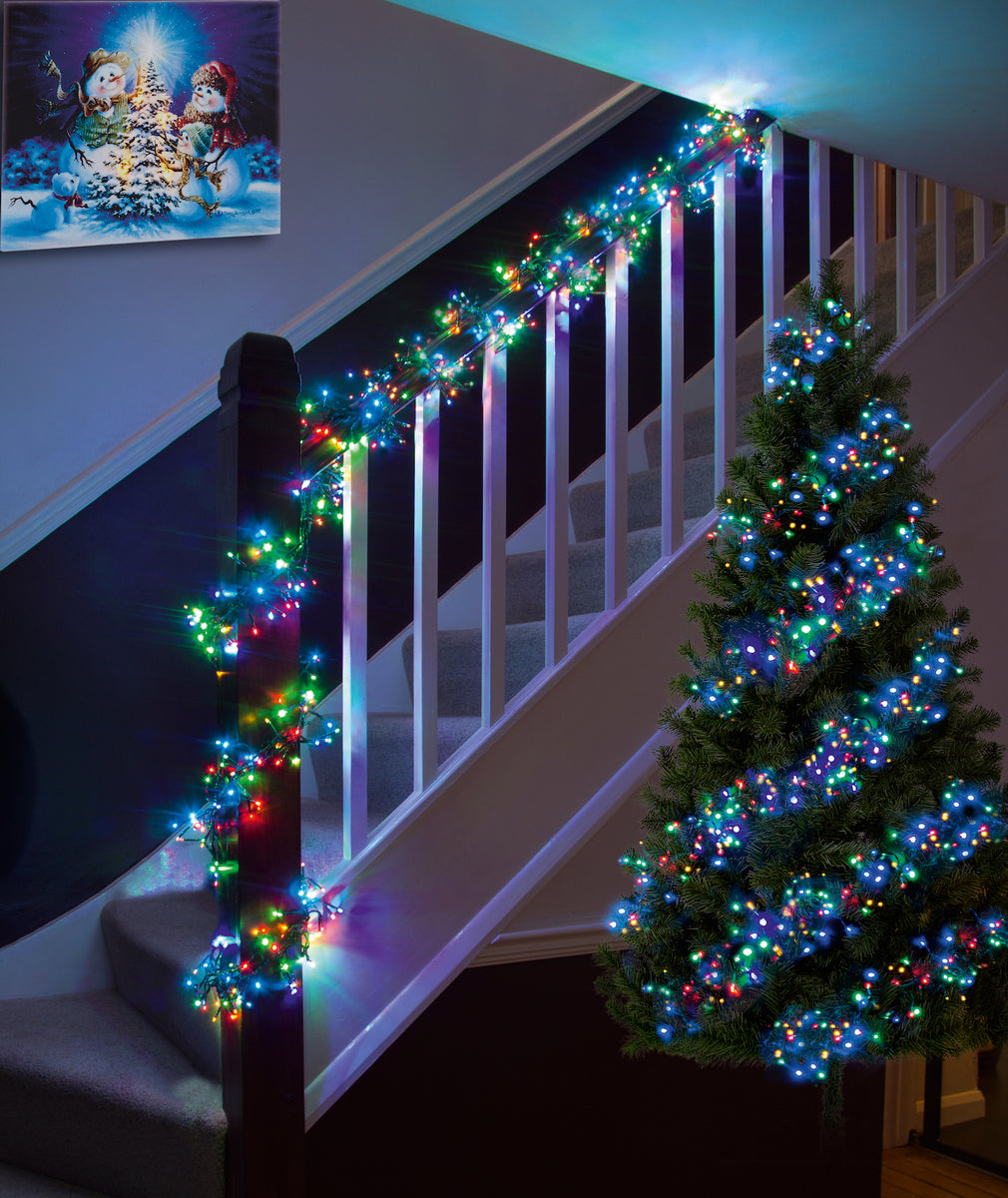 Premier Multi Coloured LED Multi Action Christmas Cluster Lights Clust ...
