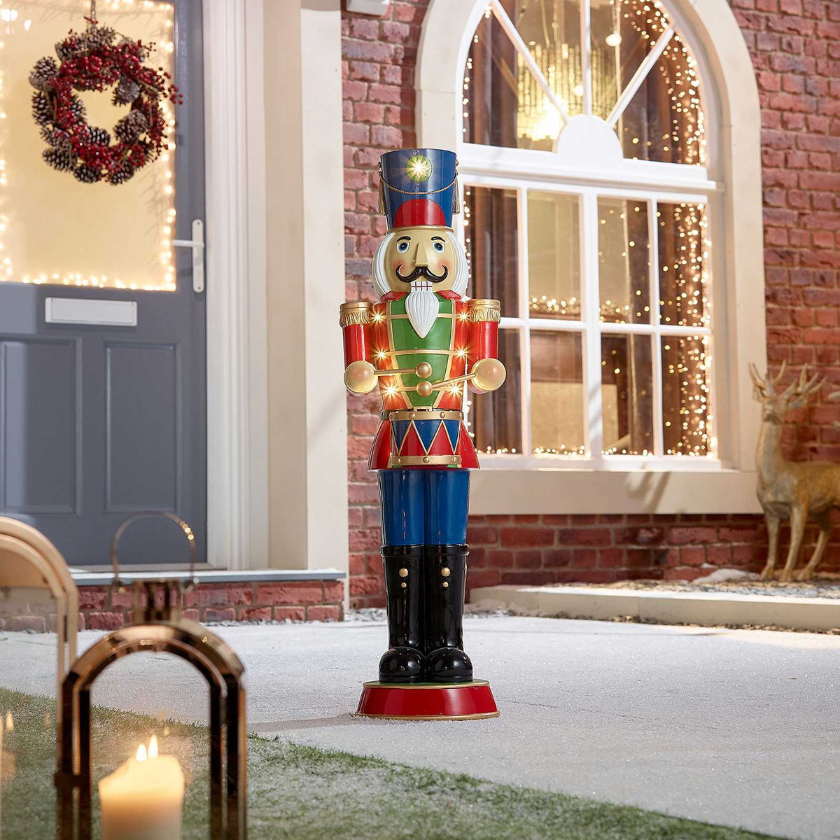 Noel The 3ft Red Large Light Up LED Christmas Nutcracker with Drum ...