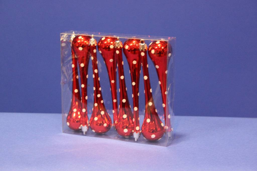 Jingles Red & White Candy Cane Spotty Christmas Tree Dew Drop Decorati ...