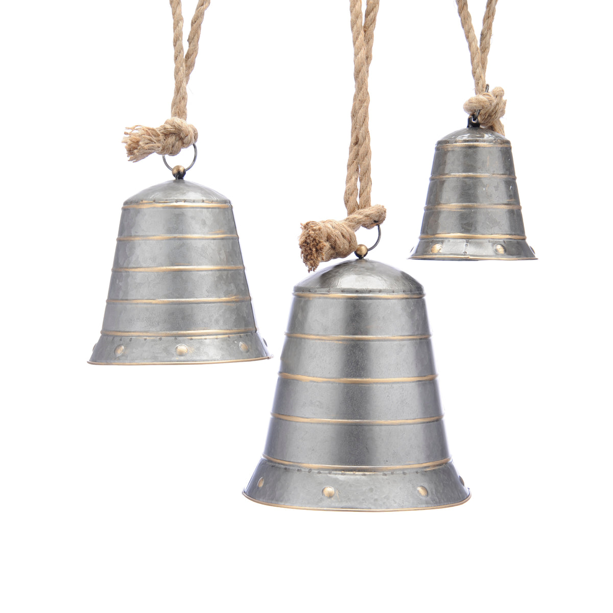 Classical Grey Metal Bells - Set of 3 – Southwood Christmas Shop