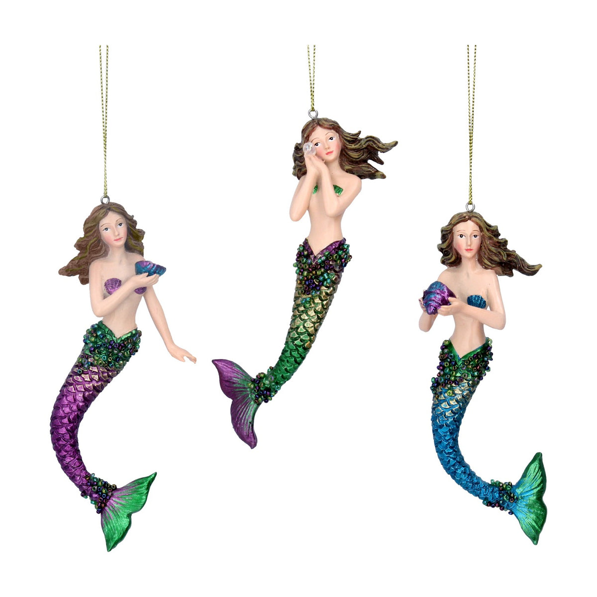 Gisela Graham - Resin 'Atlantis' Mermaid Christmas Tree Decoration / B ...
