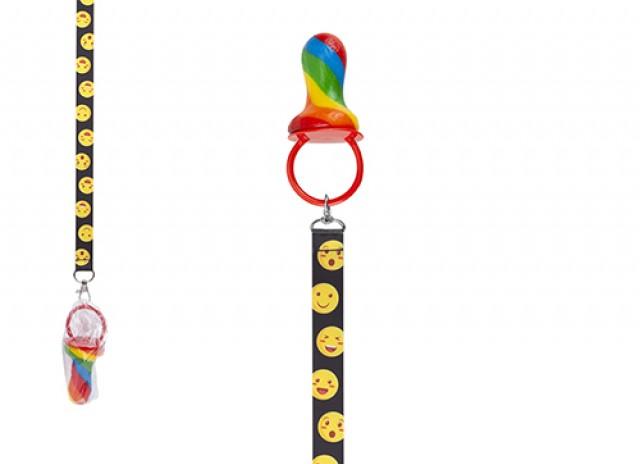Smiley Face Emoji Lanyard with Multicoloured Candy Dummy – Southwood ...