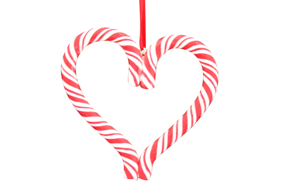 Gisela Graham - Acrylic Candy Cane Heart Christmas Tree Decoration / B ...