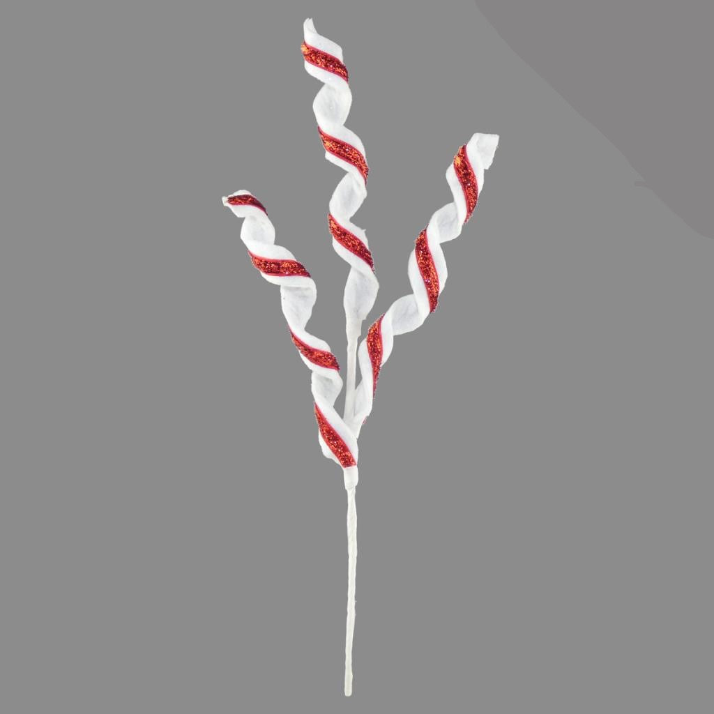Red & White Candy Cane Curly Sparkle Pick - 35cm – Southwood Christmas Shop