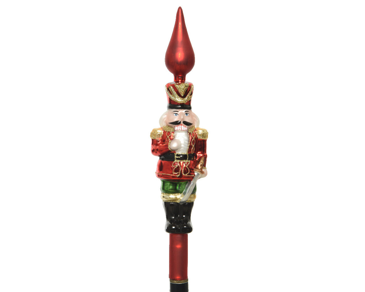 Ornate Glass Red Nutcracker Tree Topper – Southwood Christmas Shop