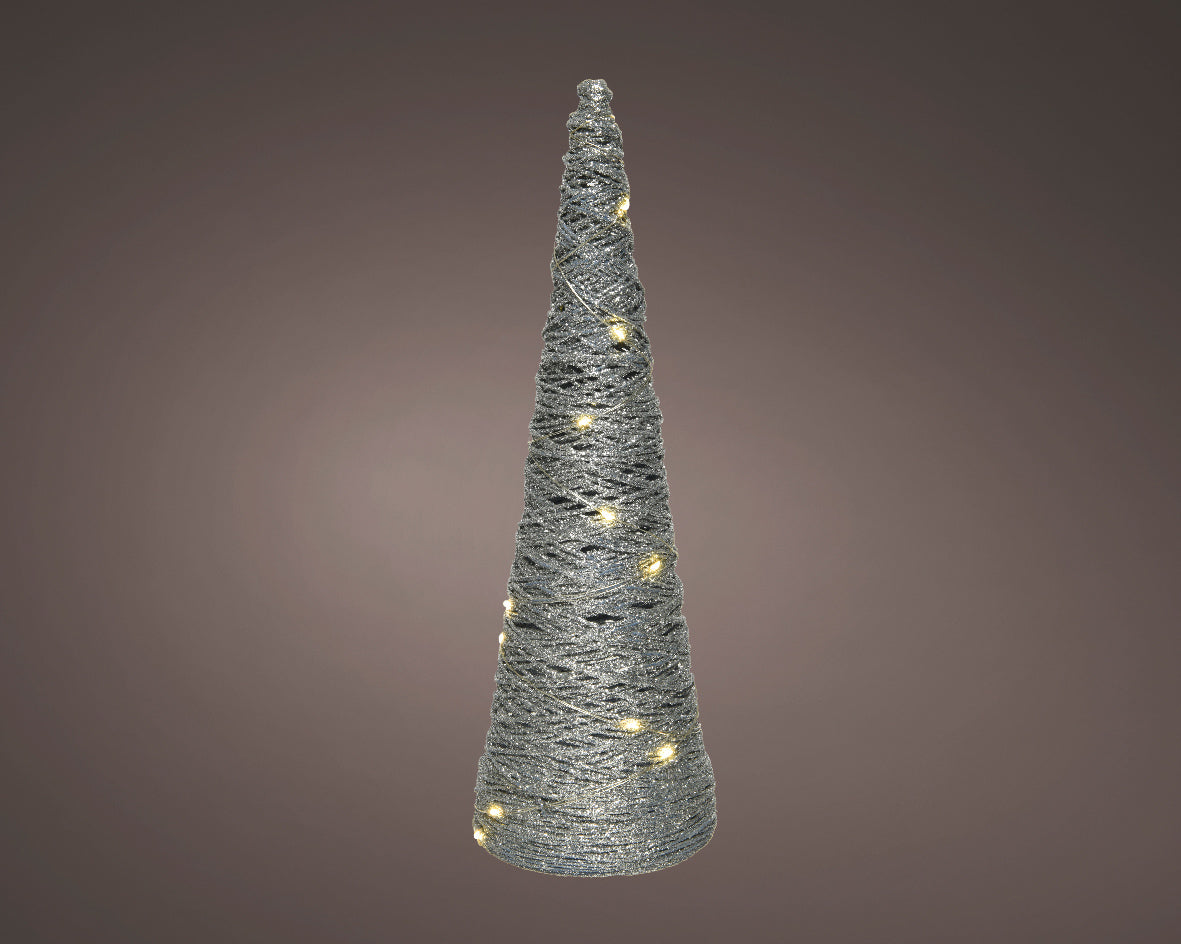 Micro LED Cone Christmas Tree in Silver Glitter Wire – Southwood ...
