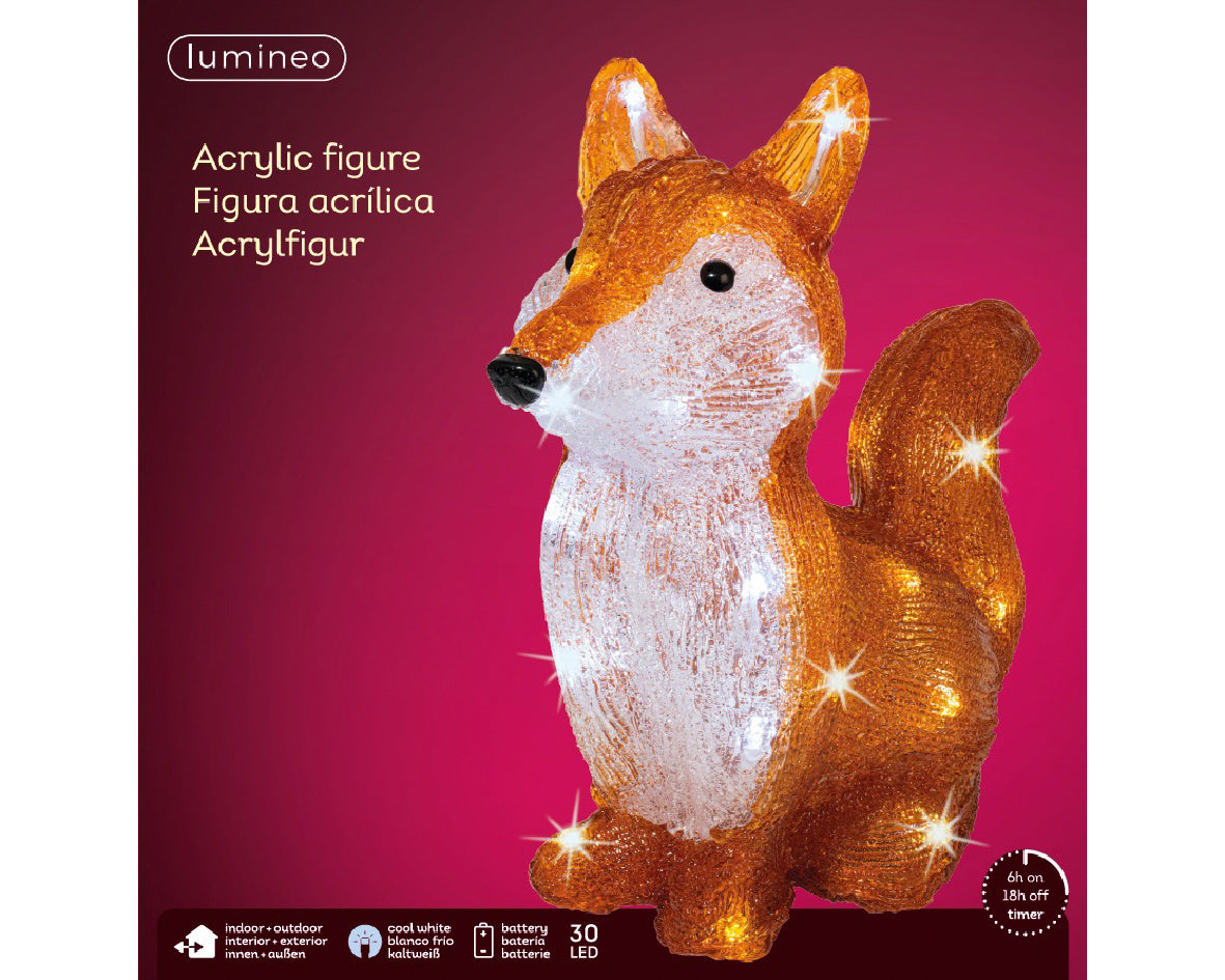 Indoor and Outdoor LED Light Up Acrylic Orange and White Fox ...