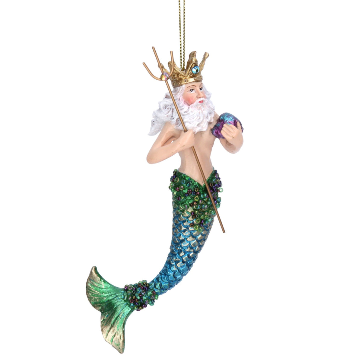 Gisela Graham - Resin 'Atlantis' Neptune Christmas Tree Decoration / B ...